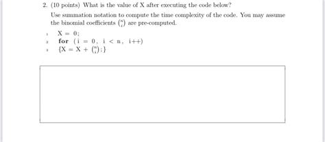 Solved Points What Is The Value Of X After Executing Chegg