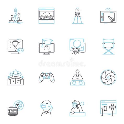 Communications Sector Linear Icons Set Telecoms Connectivity