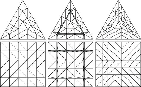 generated tessellation patterns of triangle and quad patch domains for download scientific