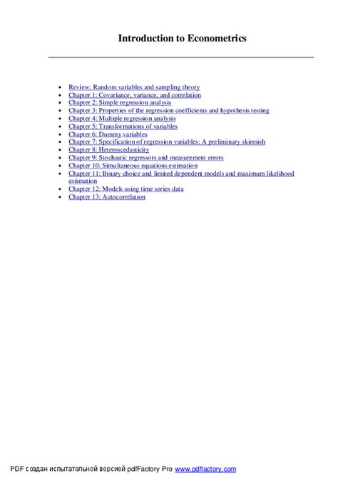 Pdf Dougherty Introduction To Econometrics