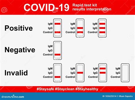 Covid 19 Rapid Test Kit Results Interpretation Infographics Stock Vector Illustration Of