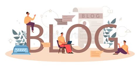 Blog Typographic Header Concept Sharing Media Content Stock Vector Illustration Of Business