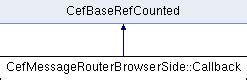 Chromium Embedded Framework CEF CefMessageRouterBrowserSide Callback Class Reference