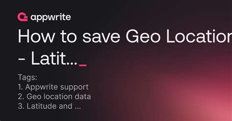 How To Save Geo Location Latitudes And Longitudes In My Application