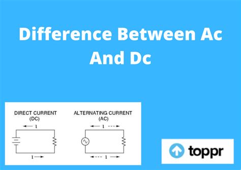Difference Between AC And DC In The Tabular Form