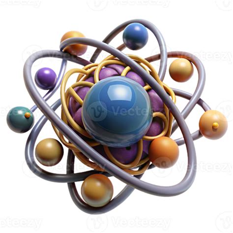Elegant Traditional Abstract Atom Structure 3d Model Of Atomic Orbitals