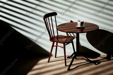 Serene Coffee Moment In Striped Shadows