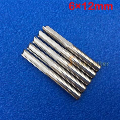 5 Pcs 6 12mm Two Flutes Straight Bits Wood Cutters Cnc Solid Carbide
