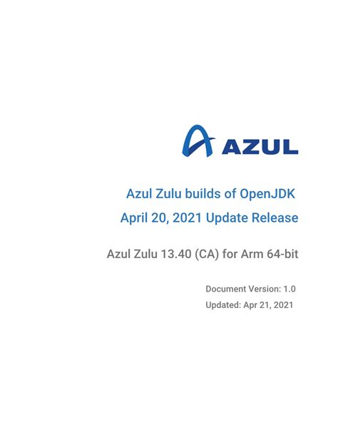 Azul Zulu Builds Of Openjdk April 20 2021 Update Release Azul Zulu 13