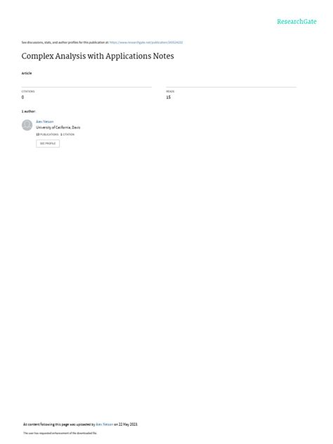 Applied Complex Analysis Pdf Function Mathematics Complex Analysis