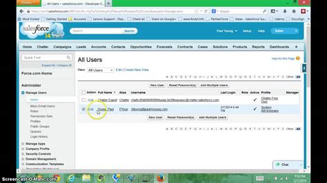 Resetting A Password In Salesforce Youtube