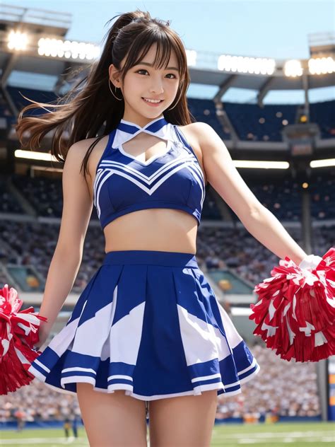 A Woman In A Cheerleader Outfit Is Posing For A Picture Seaart Ai