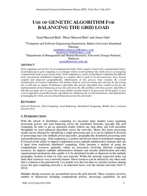 use of genetic algorithm for balancing the grid load pdf grid