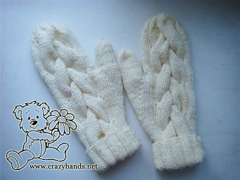 Snow Queen Cable Knit Mittens Free Pattern Crazy Hands
