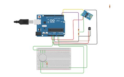 Circuit Design Weather Monitoring System Using Temp Sensor Tinkercad
