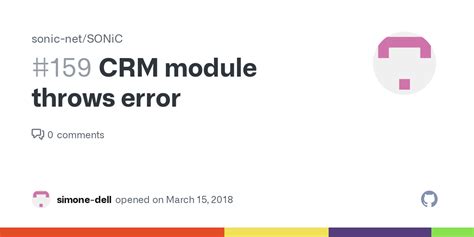 Crm Module Throws Error Issue Sonic Net Sonic Github
