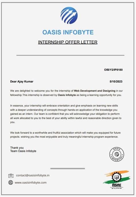 Ajay Kumar On Linkedin Oasisinfobyte Internship Opportunity Oasis Infobyte Webdevelopment