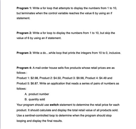 Program Write A For Loop That Attempts To Display Chegg