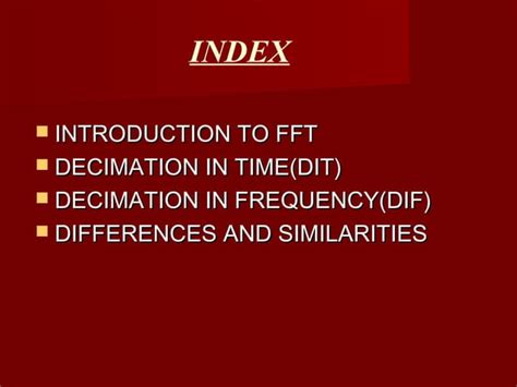 Decimation In Time And Frequency Ppt