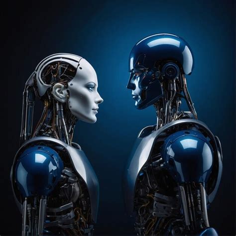 premium photo human robot interaction ai