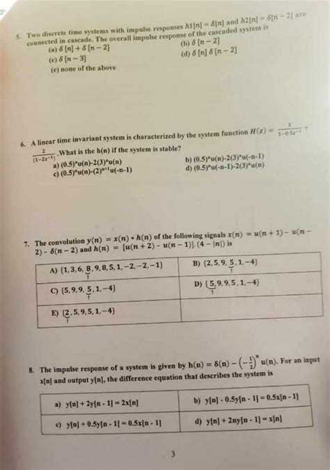 Solved Two Discrete Time Systems With Impulse Responses Chegg Com