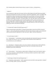 Intro to OOP.docx - Title: Mastering Object-Oriented Programming: Concepts Principles and ...