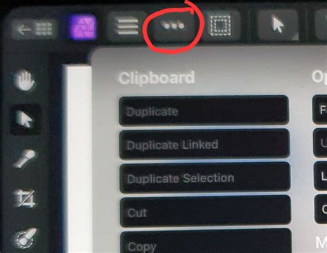 Tapping On Edit Brings Up Context Menu On 203 Affinity On Ipad