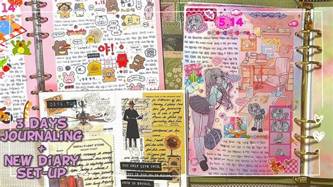 📔미뉴잇 마카롱 다이어리 셋업하고 3일치 다이어리 꾸미기 A5 정사각다이어리 트래블러스노트 패스포트 Youtube