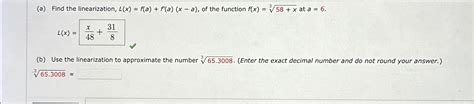 solved a ﻿find the linearization l x f a f a x a
