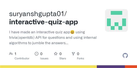 GitHub Suryanshgupta01 Interactive Quiz App I Have Made An Interactive Quiz App Using Trivia