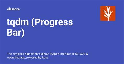 Tqdm Progress Bar Obstore