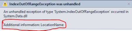 Sql Why Index Out Of Range Error In Reader Object Stack Overflow