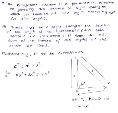 Solved Explain The Pythagorean Theorem Course Hero