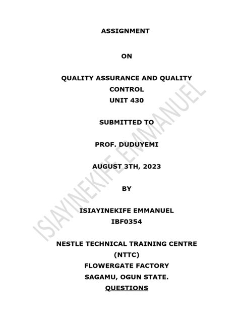 Qa And Qc Pdf Audit Performance Indicator