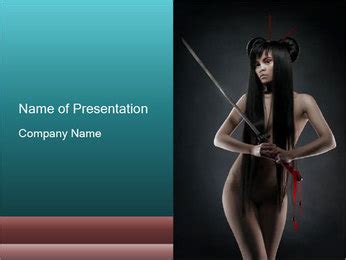 Nude Woman With Sword PowerPoint Template Backgrounds Google Slides ID