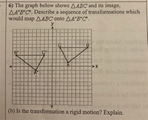 Solved 6 The Graph Below Shows Abc And Its Image Abc Describe