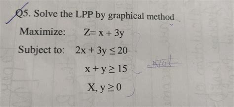 Solve Lpp By Graphical Method
