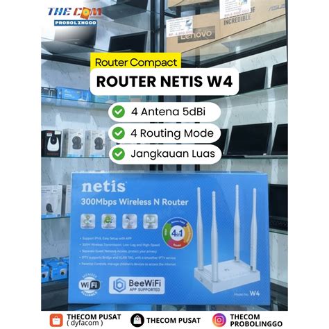 Jual Netis W4 300mbps N300 Wireless Router 4 Antena Shopee Indonesia