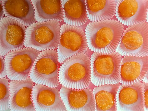 Top View Of Sweet Egg Candy With Almonds Stock Image Image Of