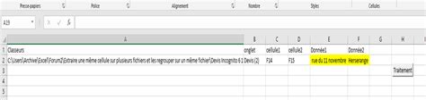 Extraire une même cellule sur plusieurs fichiers et les regrouper sur un même fichier Excel