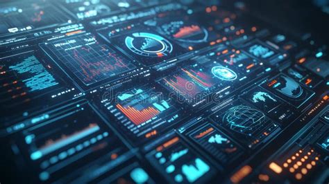 A Futuristic Interface That Displays Data Visualizations And Analytics