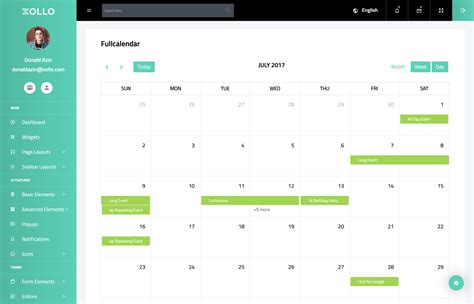 Premium Bootstrap Admin Template Premium Bootstrap Calendar