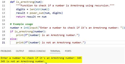 Find An Armstrong Number Using Recursion In Python