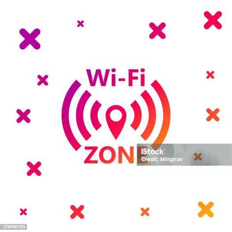 Kleur Wifi Draadloos Internet Netwerk Symbool Geïsoleerd Op Witte