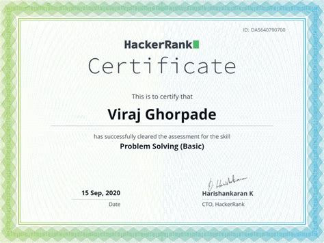 Viraj Ghorpade On Linkedin Hackerrank