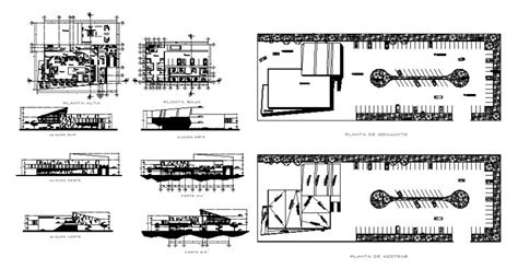 Co Operative Building Plan Elevation And Section Detail 2d View Cad Structural Block Layout