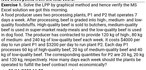 Solved Exercise 1 Solve The Lpp By Graphical Method And