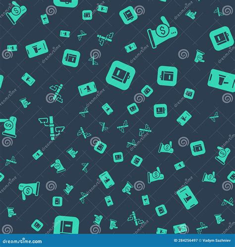 Set Law Book Megaphone And Dollar Security Camera And Protest On Seamless Pattern Vector