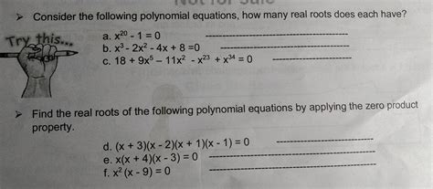 solved consider the following polynomial equations how many real