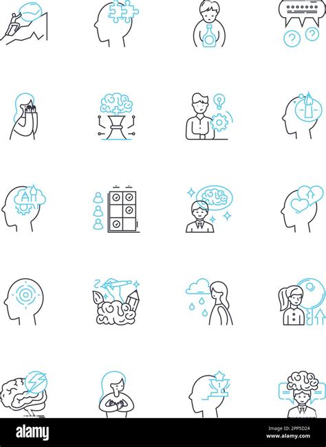 Psychological Help Linear Icons Set Therapy Counseling Support Recovery Healing Empathy